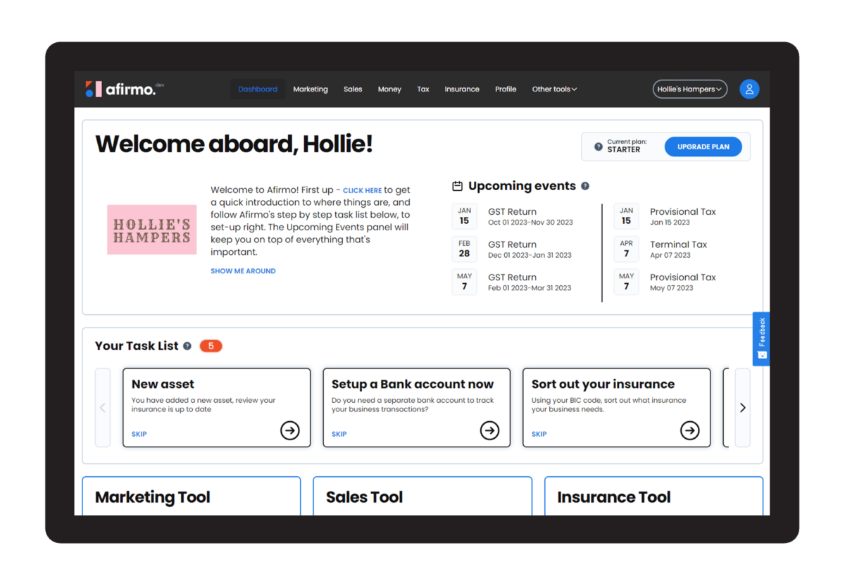 Dashboard | Afirmo NZ